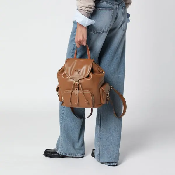 Miu Miu Cognac Calfskin Backpack