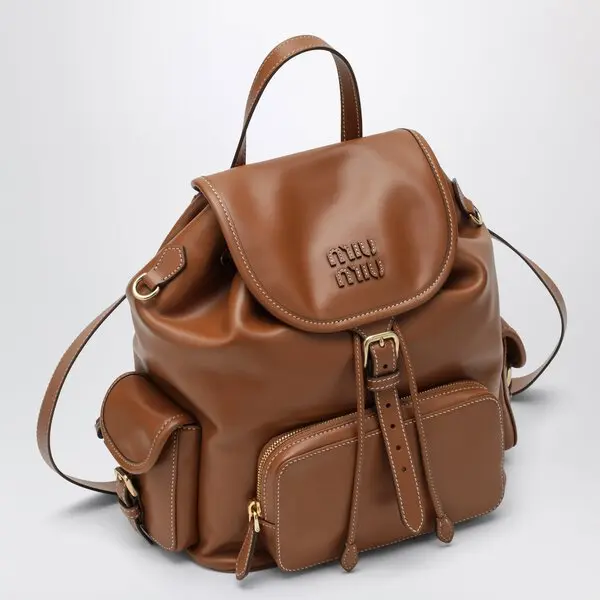 Miu Miu Cognac Calfskin Backpack