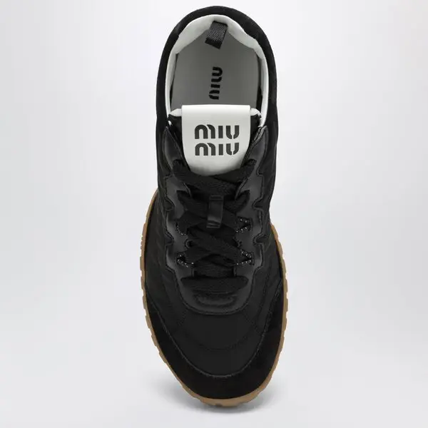 Miu Miu Tyre Sneakers In Re-nylon And Suede - Black