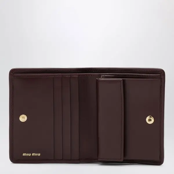 Miu Miu Wallet In Matelassé Nappa Leather - Burgundy