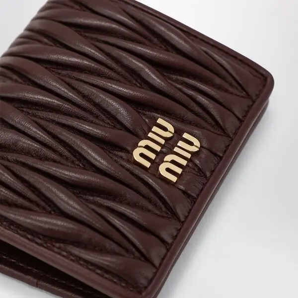 Miu Miu Wallet In Matelassé Nappa Leather - Burgundy