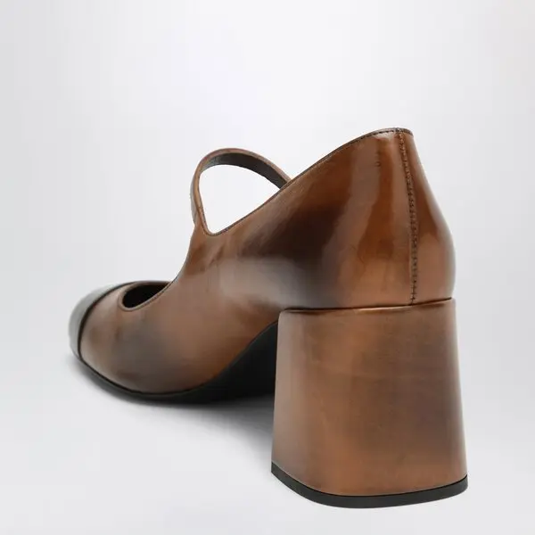 Miu Miu Cognac/dark Leather Mary Jane Pumps