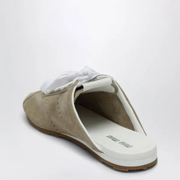 Miu Miu Plume Desert Suede Sabot