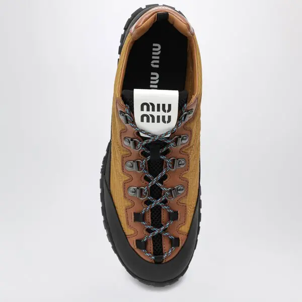 Miu Miu Sneakers In Technical Ripstop Fabric, Mustard