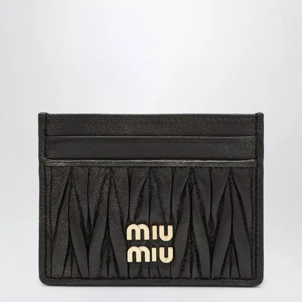 Miu Miu Card Holder In Quilted Nappa - Brown