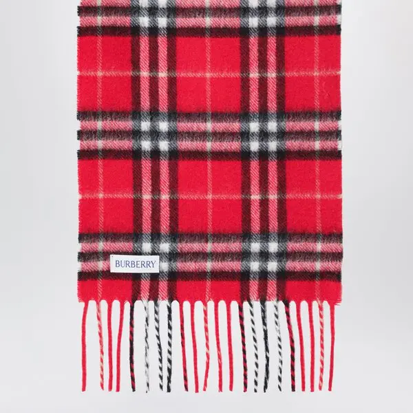 Burberry Check Cashmere Scarf - Red