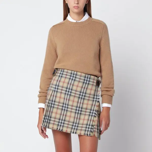 Burberry Caramel Crew-neck Cashmere Sweater - Brown