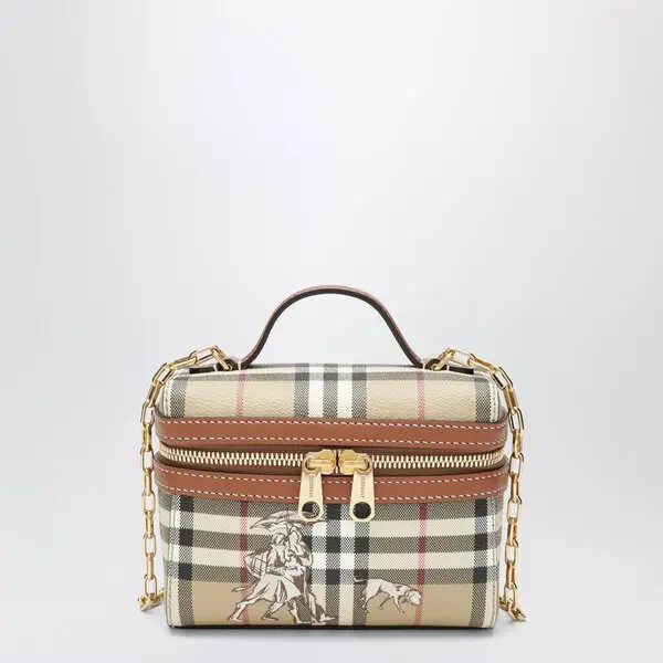 Burberry Check Mates Mini Vanity Bag - Beige