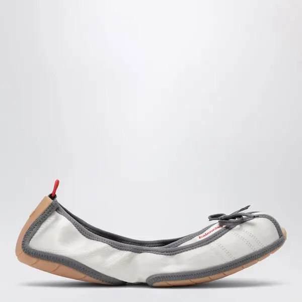 Balenciaga Ivory/grey Ballet Sneakers In Technical Fabric