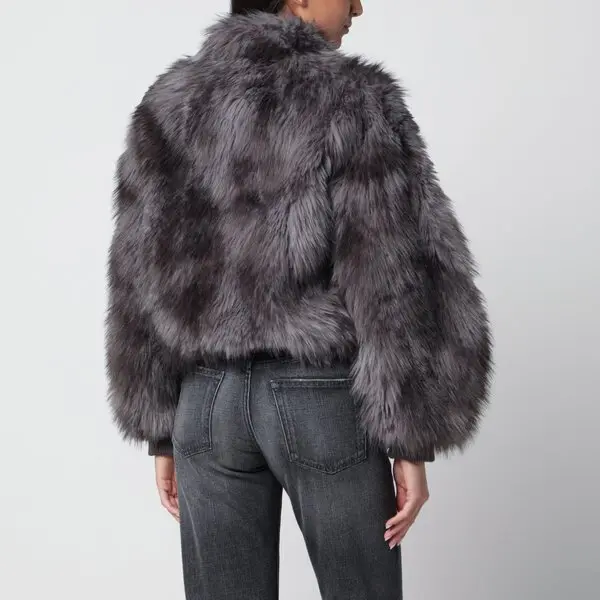 SWORD 6644 Cropped Shaded Faux Fur Jacket