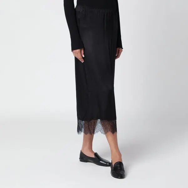 ANINE BING Shelby Silk Satin Skirt