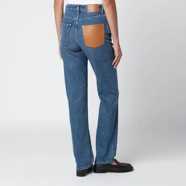 Bottega Veneta Jeans With Leather Pocket, Medium