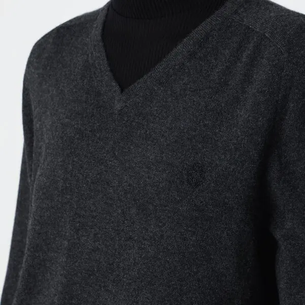 Gucci Dark Cashmere V-neck Sweater