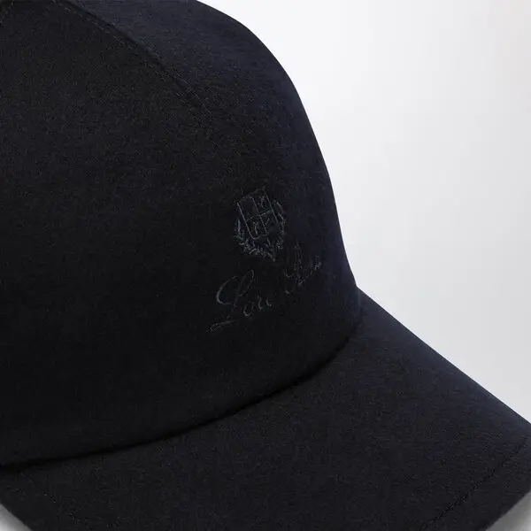 Loro Piana Navy Cashmere Baseball Cap
