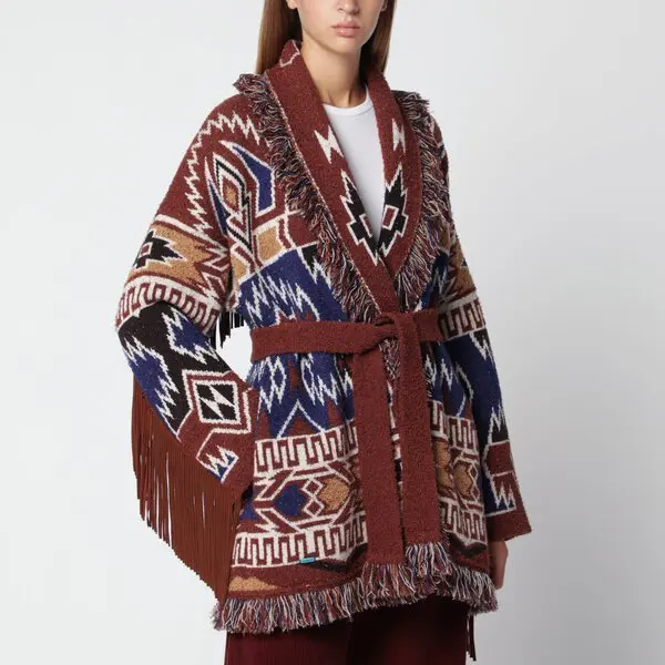 Alanui Amazing Journey Blue Virgin Wool Cardigan - Multicolor