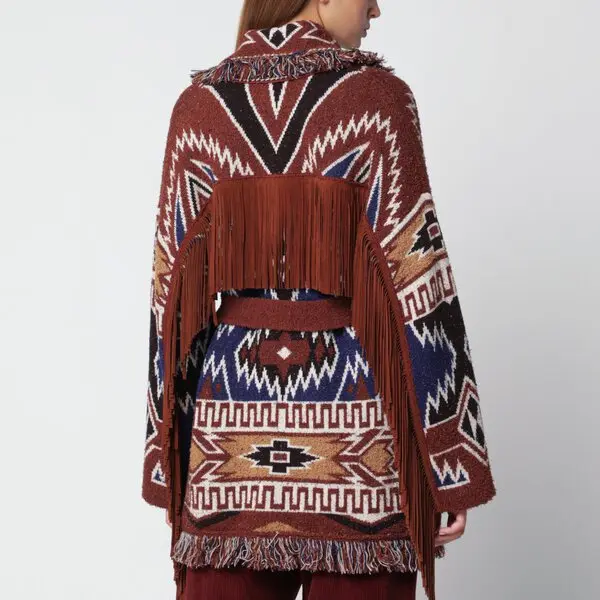 Alanui Amazing Journey Blue Virgin Wool Cardigan