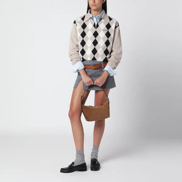 Miu Miu Gray Wool And Cashmere Miniskirt
