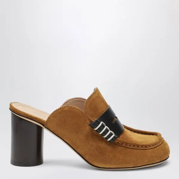 JW Anderson Caramel And Black Leather Heeled Moccasin