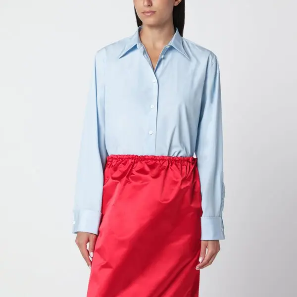Prada Cielo Shirt In Cotton Poplin