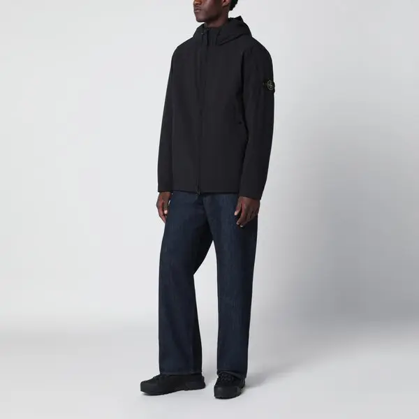 Stone Island Hooded Jacket In Technical Fabric