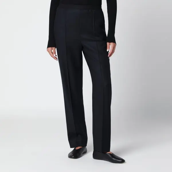 MAISON MARGIELA Straight Navy Virgin Wool Trousers