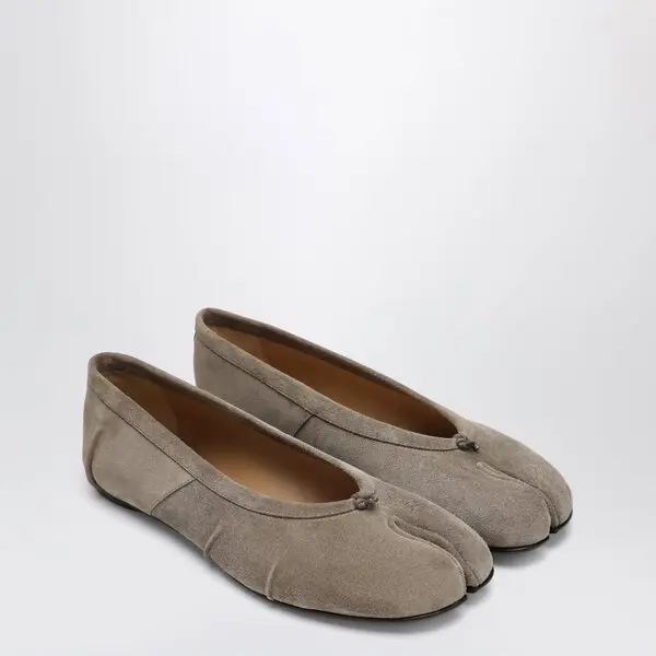 MAISON MARGIELA Taupe Suede Tabi Ballet Flats
