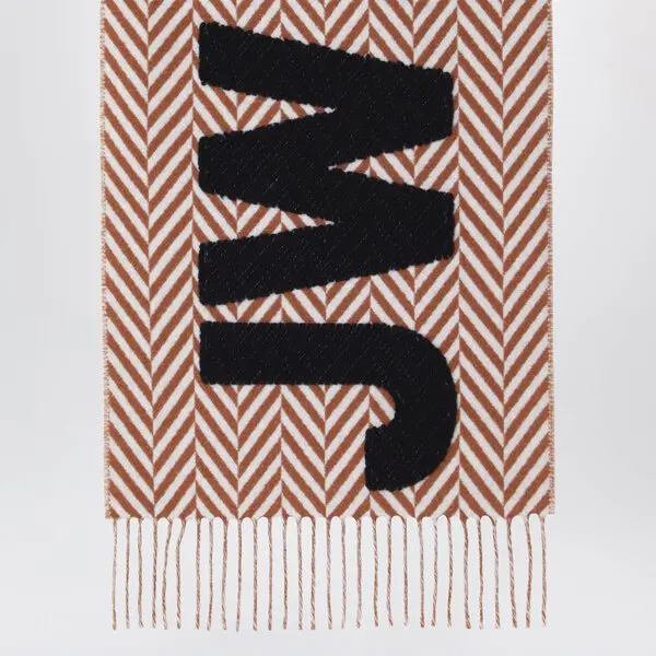 JW Anderson Chevron Wool-blend Scarf With Maxi Logo