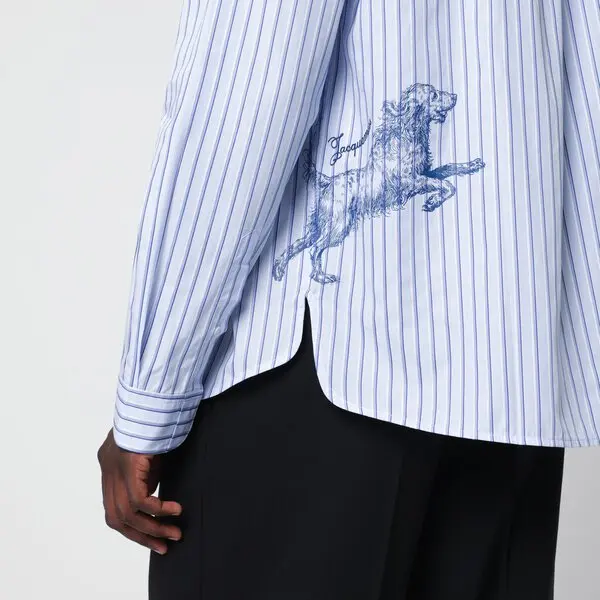 Jacquemus Simon Blue Striped Cotton Shirt