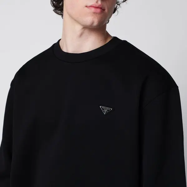 Prada Crewneck Sweatshirt In Technical Cotton