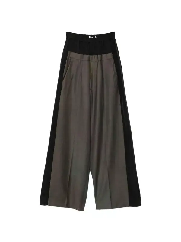 LUTZ HUELLE Contrast-panel Wide-leg Trousers
