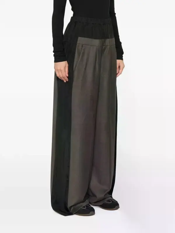 LUTZ HUELLE Contrast-panel Wide-leg Trousers