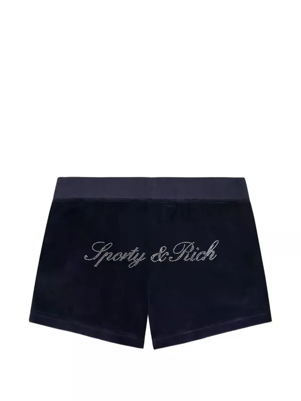 Sporty & Rich Krystal Logo-embellished Shorts