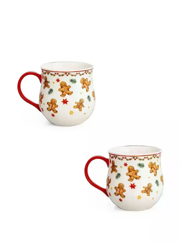 HUTSCHENREUTHER Gingerbread-print Mugs