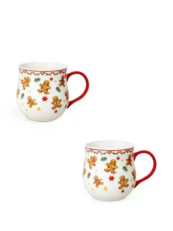 HUTSCHENREUTHER Gingerbread-print Mugs