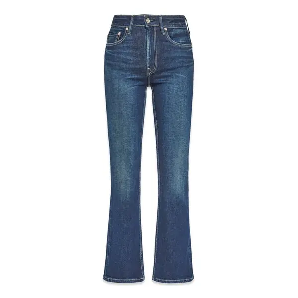 NOEND Farrah Mid Rise Kick Flare In Bedford Indigo