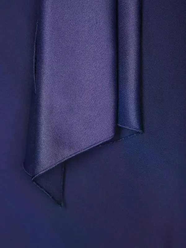 Alberta Ferretti Satin-panelled Bow-detail Midi Dress