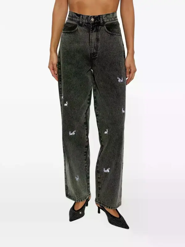 CARNE BOLLENTE One Bad Bunny Embroidered Denim Jeans