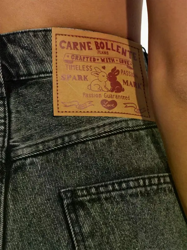CARNE BOLLENTE One Bad Bunny Embroidered Denim Jeans
