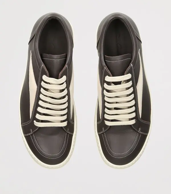 Rick Owens Leather Vintage Sneakers - Grey