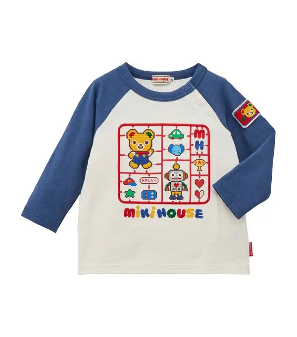 MIKI HOUSE Cotton Embroidered Graphic T-shirt