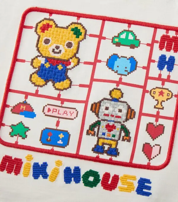 MIKI HOUSE Cotton Embroidered Graphic T-shirt