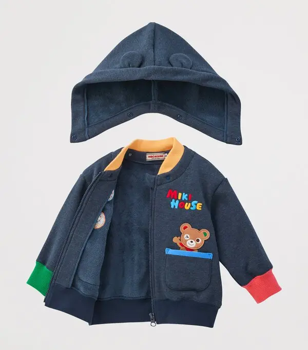 MIKI HOUSE Appliqué Hooded Bomber Jacket