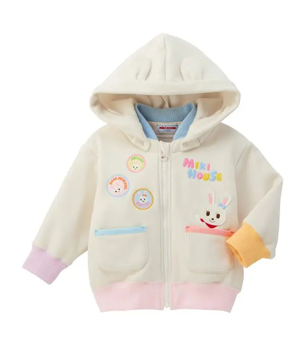 MIKI HOUSE Appliqué Hooded Bomber Jacket