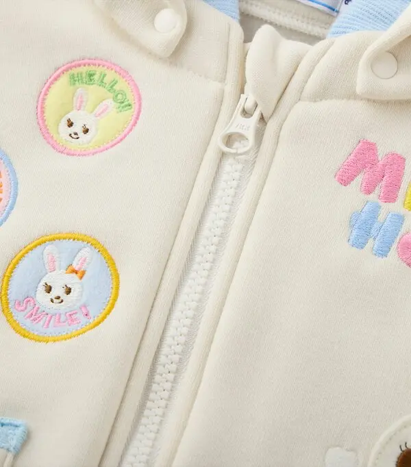 MIKI HOUSE Appliqué Hooded Bomber Jacket