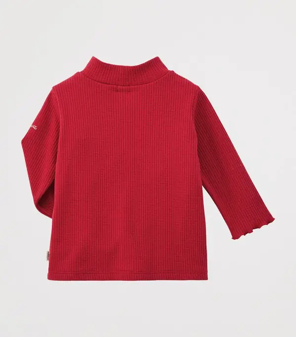 MIKI HOUSE Ribbed High-neck T-shirt