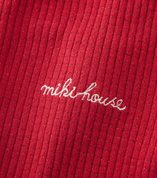 MIKI HOUSE Ribbed High-neck T-shirt