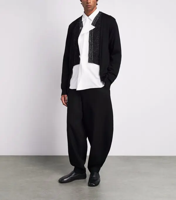 Comme Des Garçons Wool Double-layered Cardigan