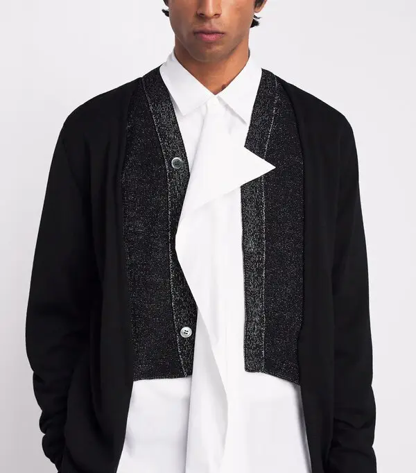 Comme Des Garçons Wool Double-layered Cardigan