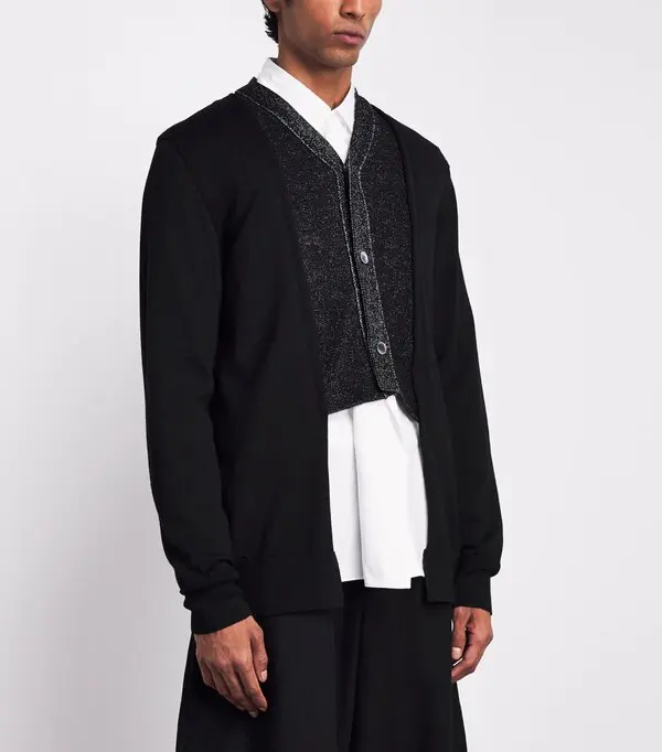 Comme Des Garçons Wool Double-layered Cardigan