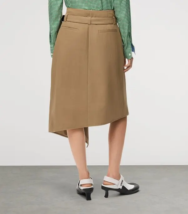Loewe Asymmetric Wrap-effect Midi Skirt